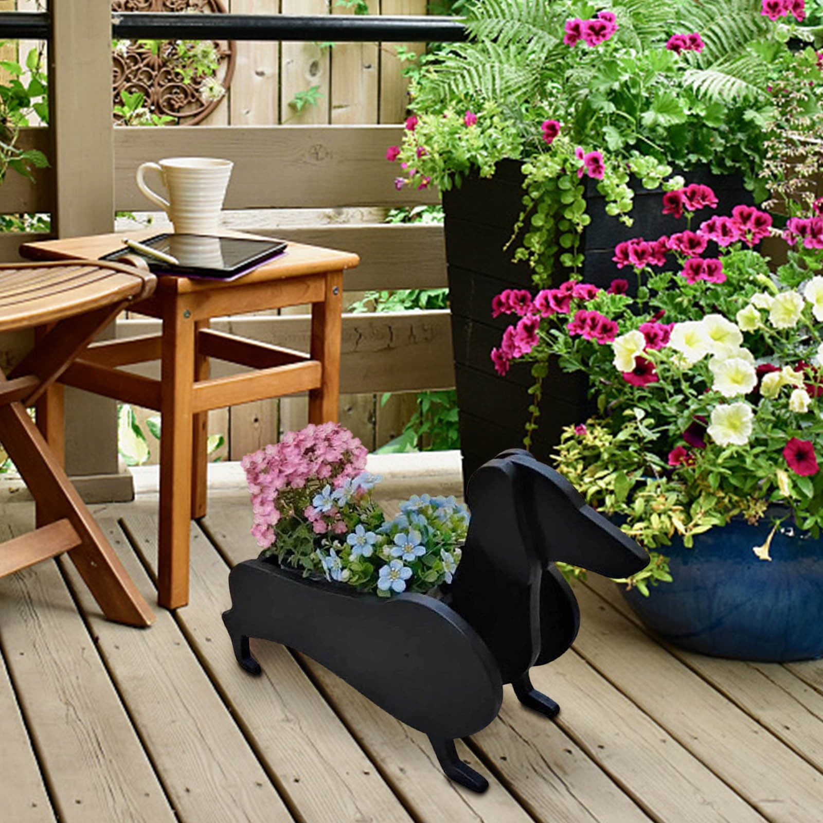 Luxcidy Dachshund Planter Plant Pot, Flower Pot for Garden Decora ...