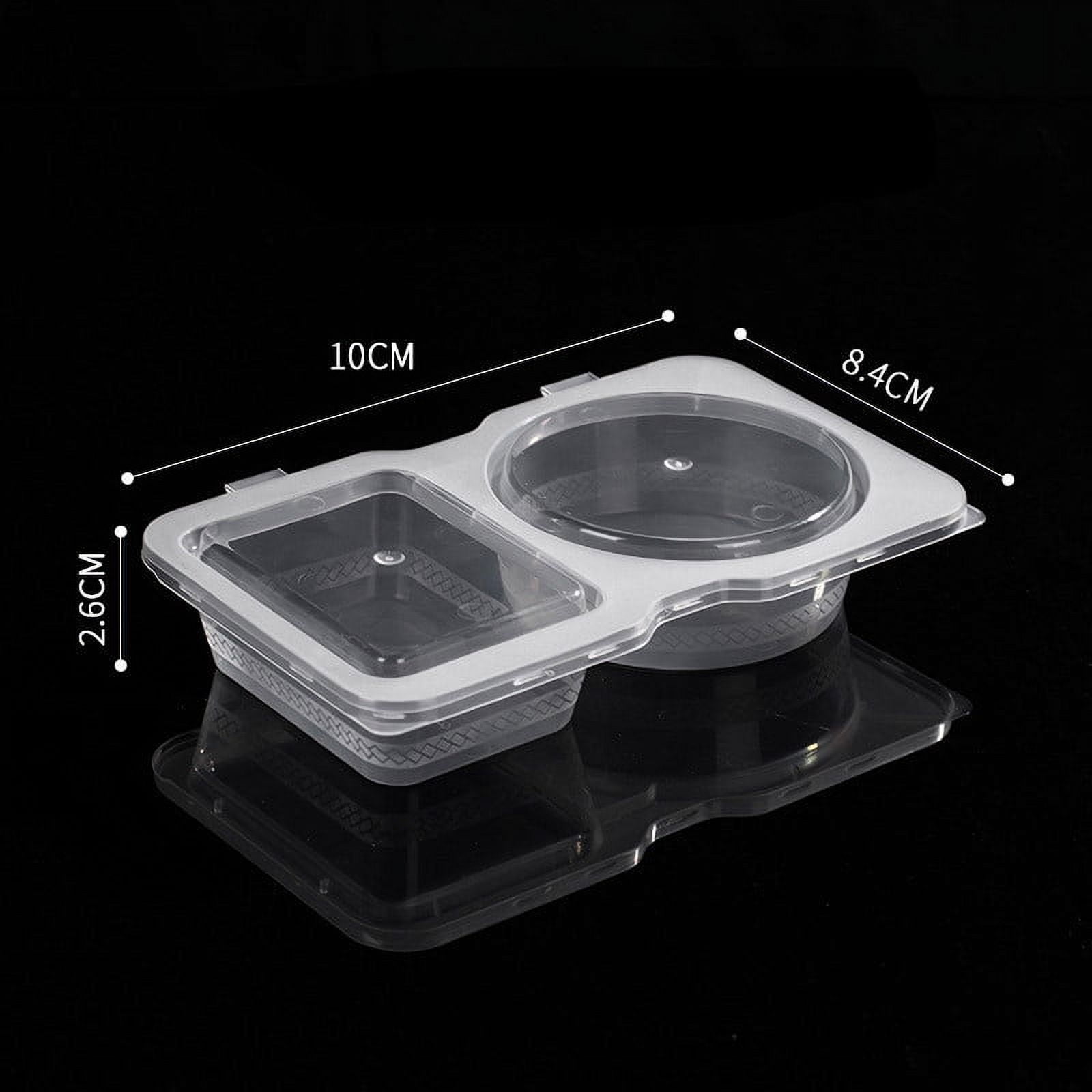 Luxcidy Double Compartment Disposable Plastic Portion Cups, Condiment ...