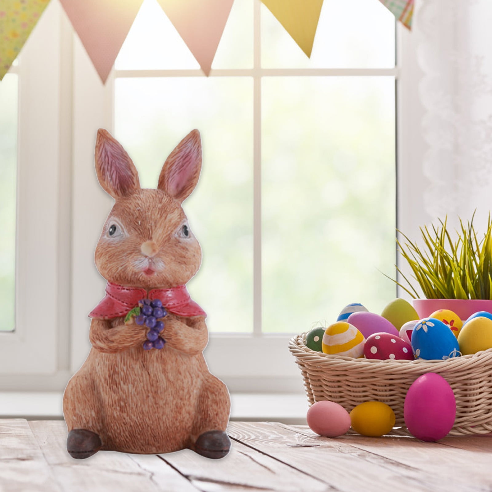 Luxcidy Garden Statues Bunny Polyresin Statue,Three Cute Rabbits ...