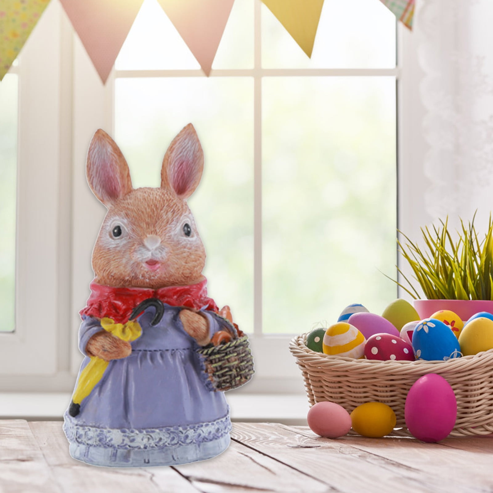 Luxcidy Garden Statues Bunny Polyresin Statue,Three Cute Rabbits ...