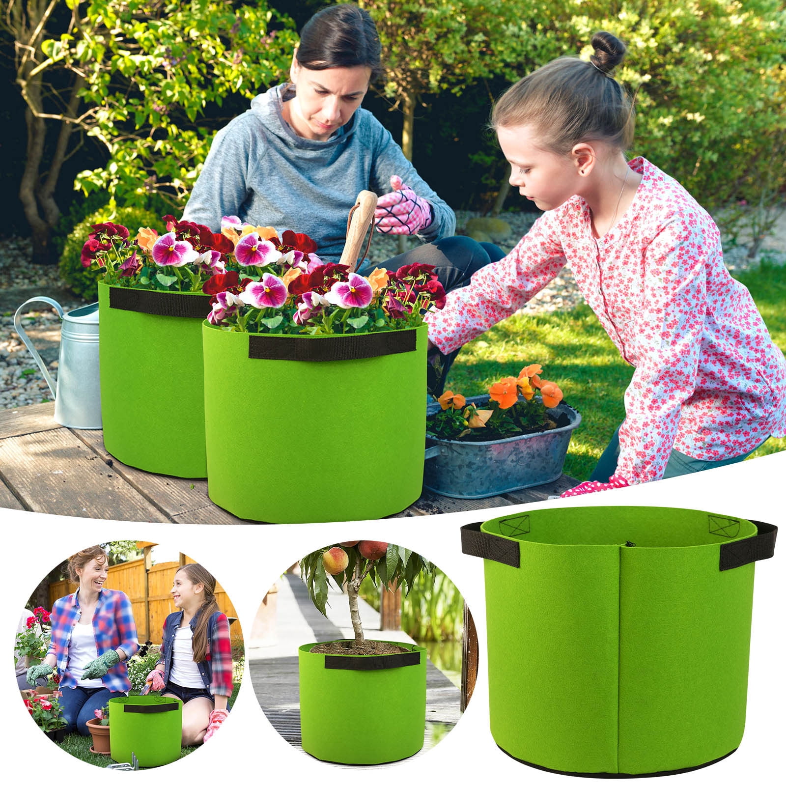 Luxcidy Grow Bags,Growing Pot Bags Garden Grow Bag Indoor Outdoor ...