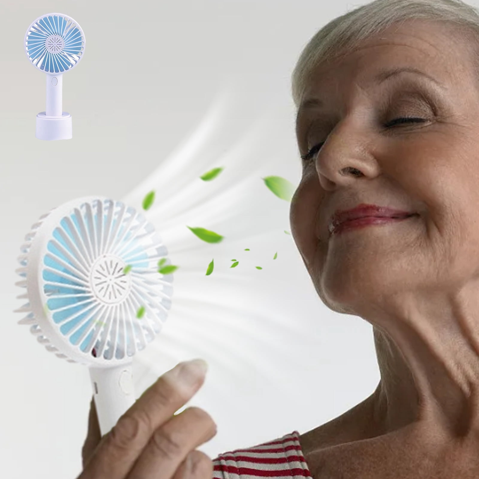 Luxcidy Mini Handheld Fan,Light blue, Small Lightweight Portable Privy ...