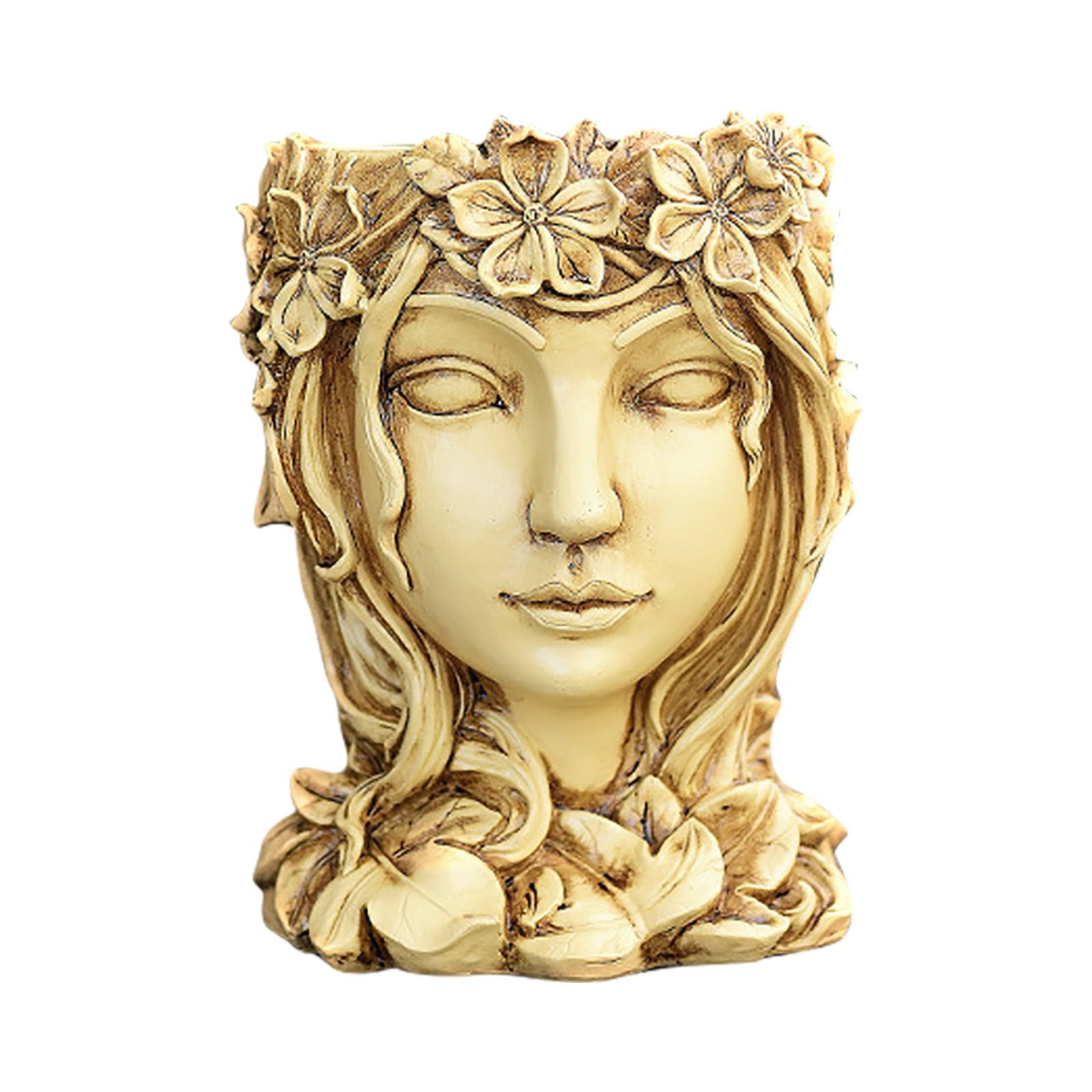 Luxcidy Resin Head Planter Face Flower Pot Statue Planter Decorative ...