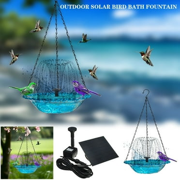 Hanging Solar Bird Bath Fountain, Hummingbird Mister Solar Powered ...