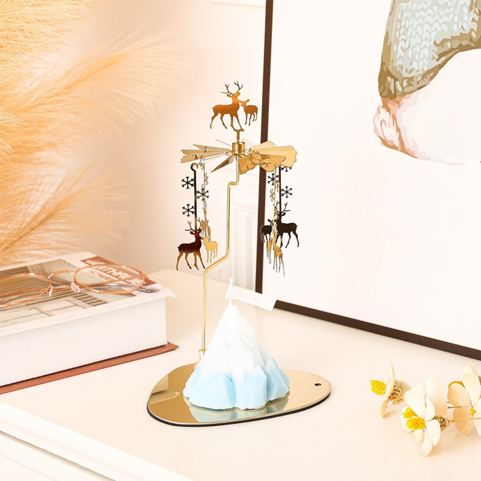 Luxcidy Wizarding Candle Carousel, Rotating Candle Holder for Halloween ...