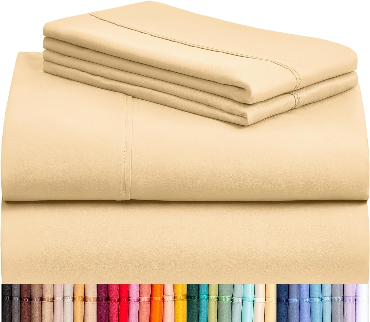 Luxclub Cooling 4 pc Microfiber Sheet Set, Butter Full- Soft, and Deep ...
