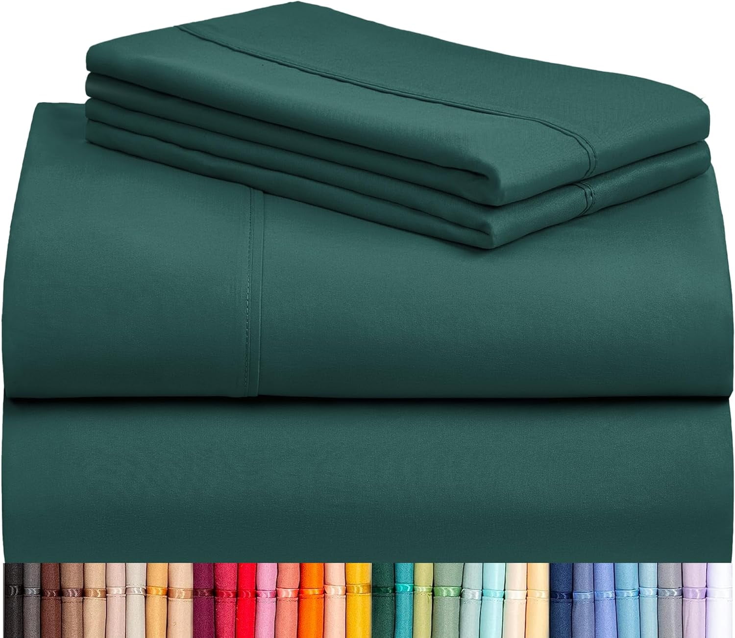 LuxClub 4 PC King Sheet Set, Breathable Luxury Bed Sheets, Deep Pockets ...