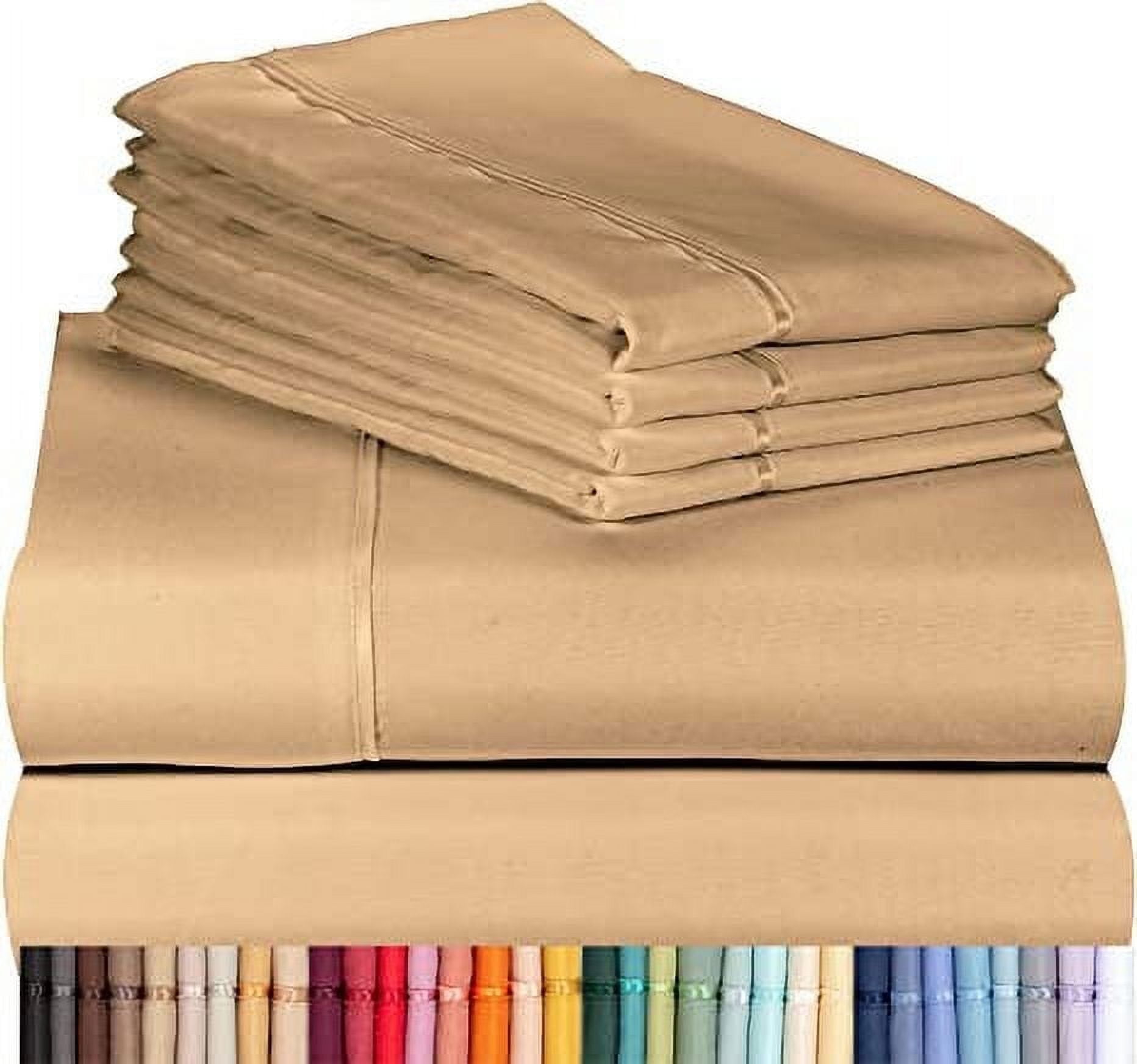 Luxclub Cooling 6 pc Microfiber Sheet Set, Mocha King- Soft, and Deep ...