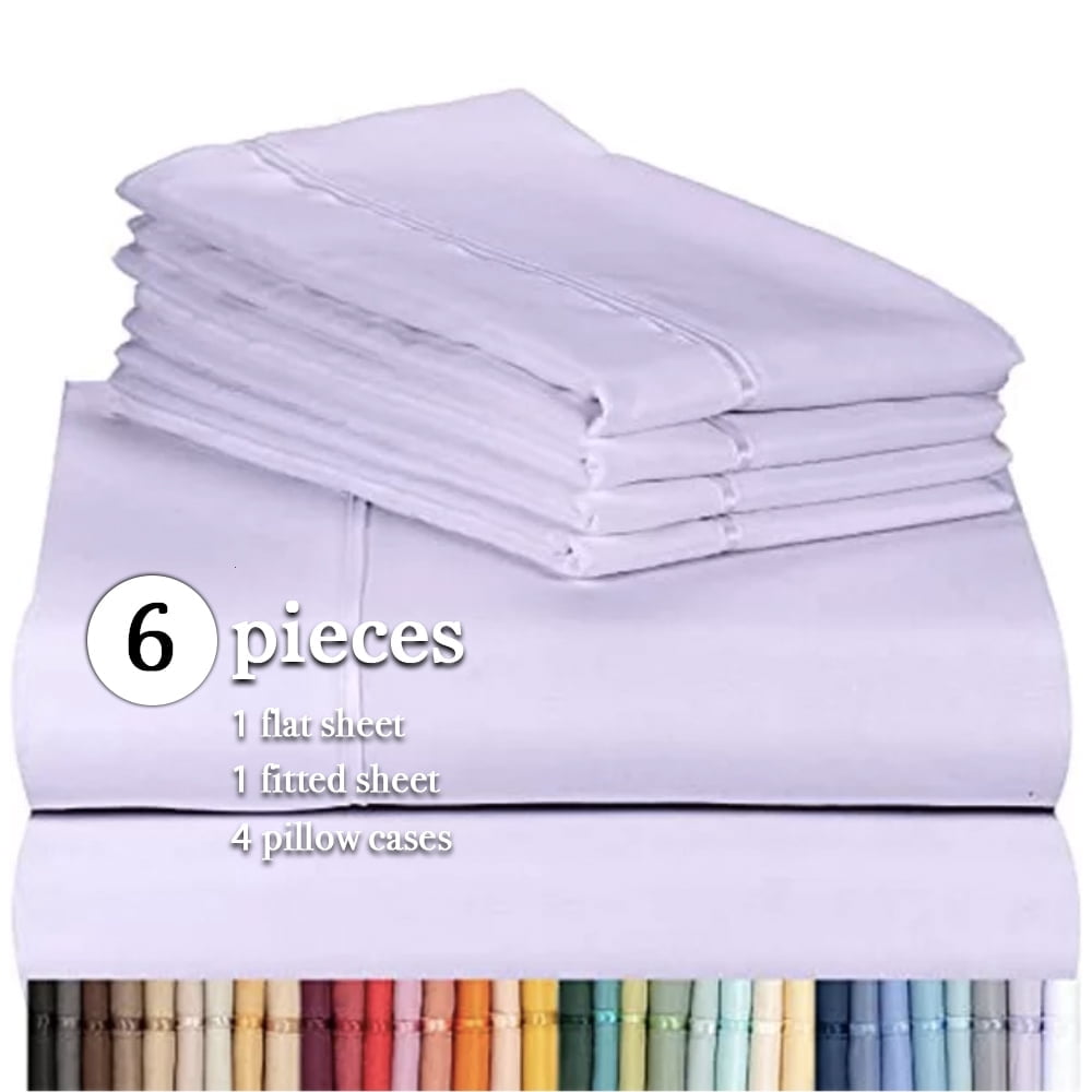 Luxclub 6 pc Queen Size Luxury Microfiber Sheet Set, Cooling, Soft ...