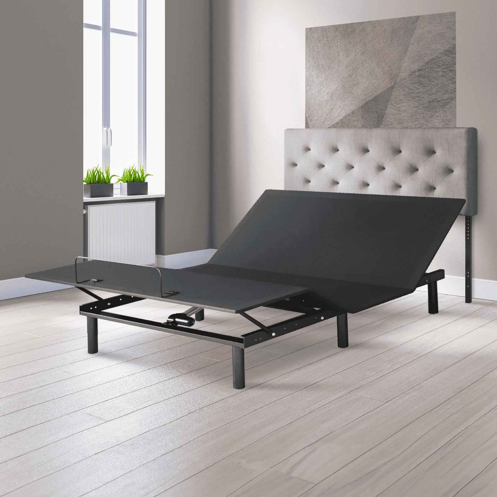 Luxclub Adjustable Queen Bed Frame with Headboard, Adjustable Bed Frame ...