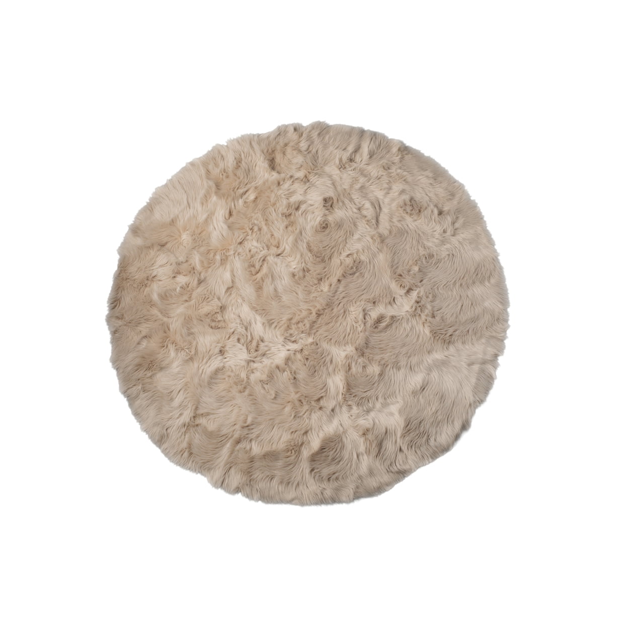 Luxe Arlington Faux Sheepskin Rug Taupe 6 Inch Round Circular - Walmart.com