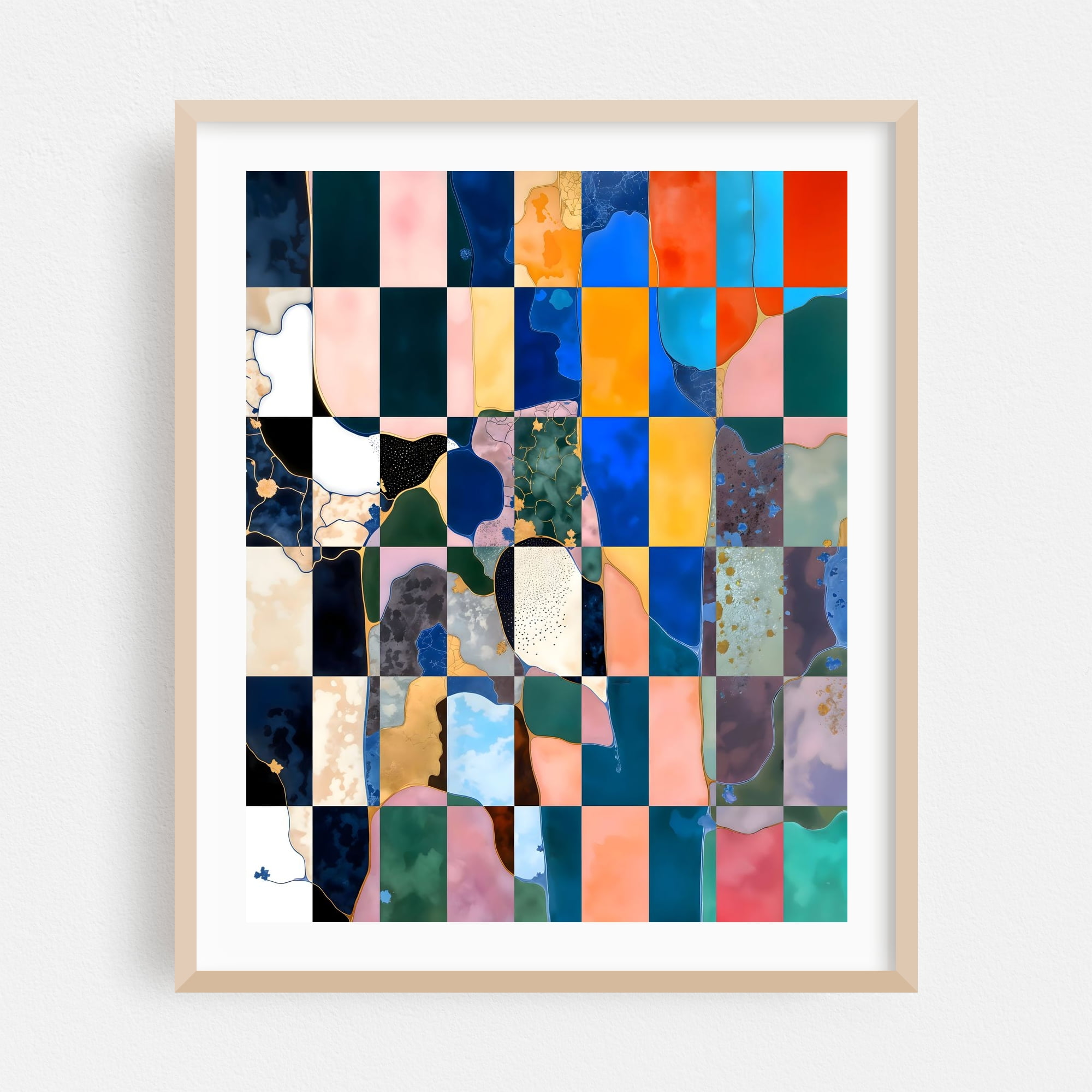 Luxe Checkerboard - Illustration Abstract Geometric Modern Art Pattern ...