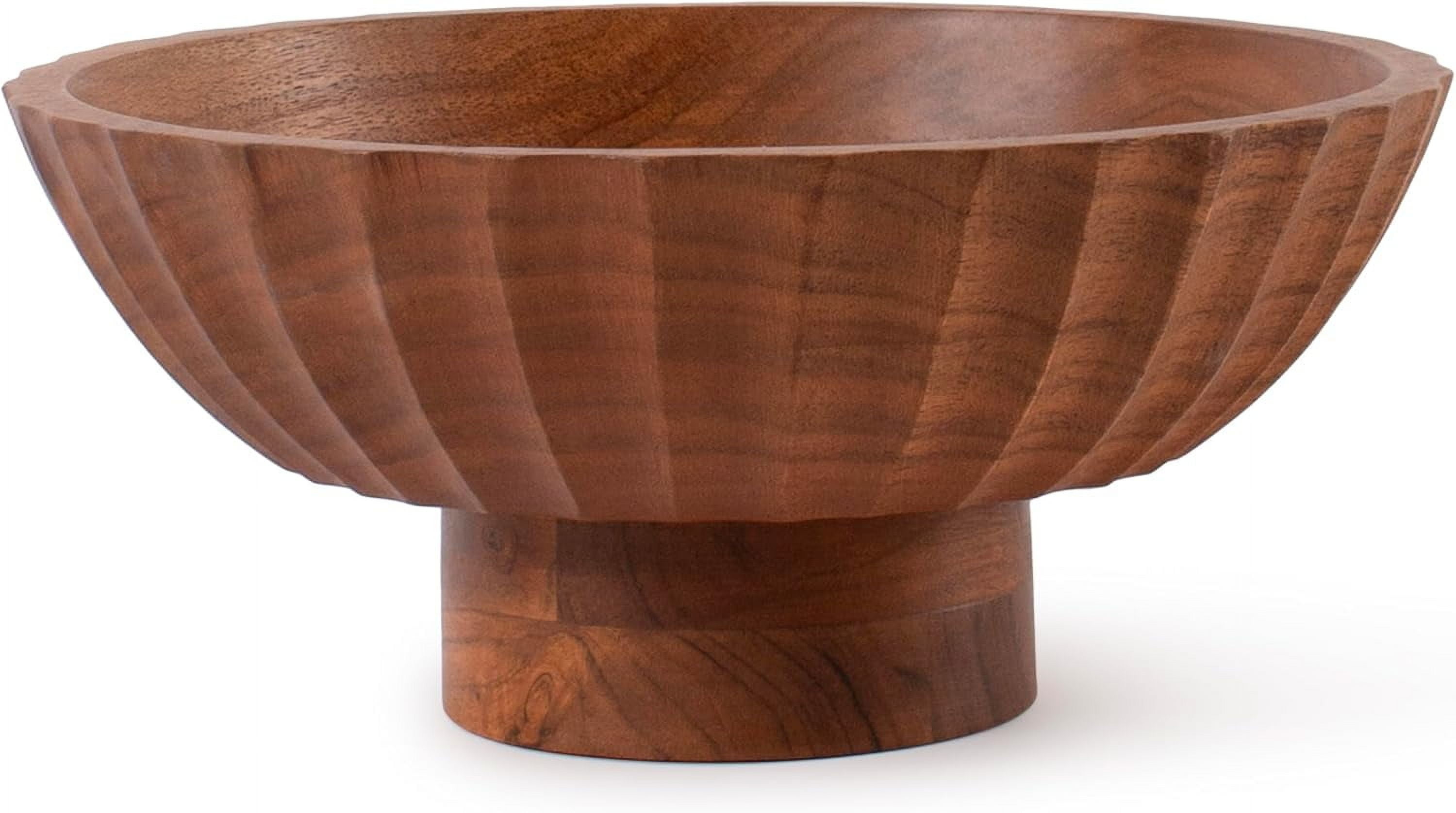 Luxe Designs | Acacia Wood Footed Bowl– Handcrafted Decorative Fruit ...