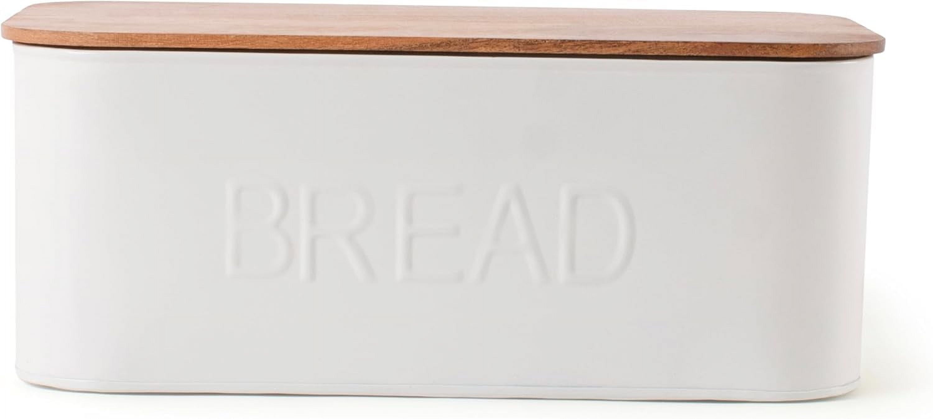 Luxe Designs Bread Box with Wooden Lid, Stylish Durable Bread Storage ...