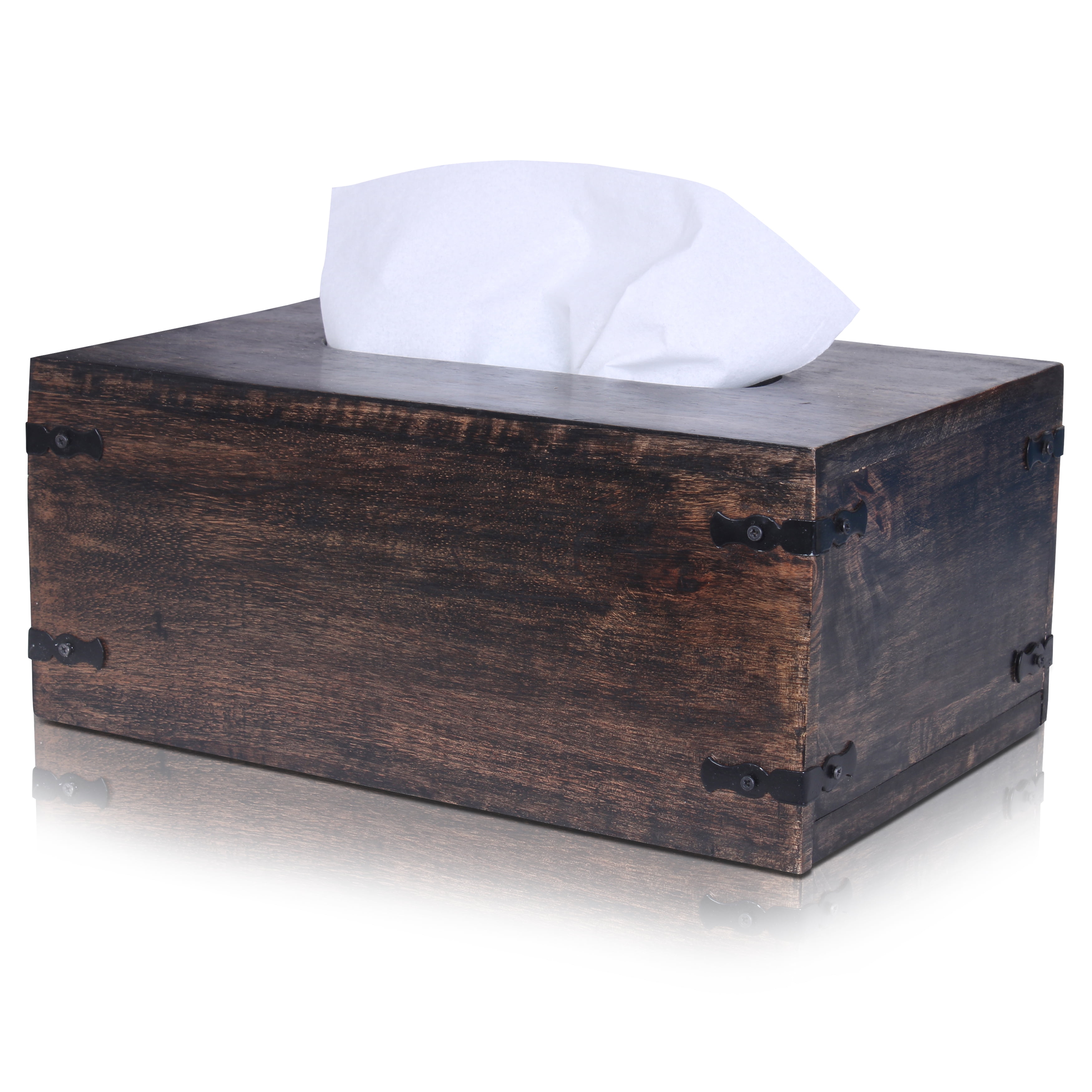 Luxe Designs | Dark Burnt Wooden Rectangular Tissue Box Cover/Tissue ...