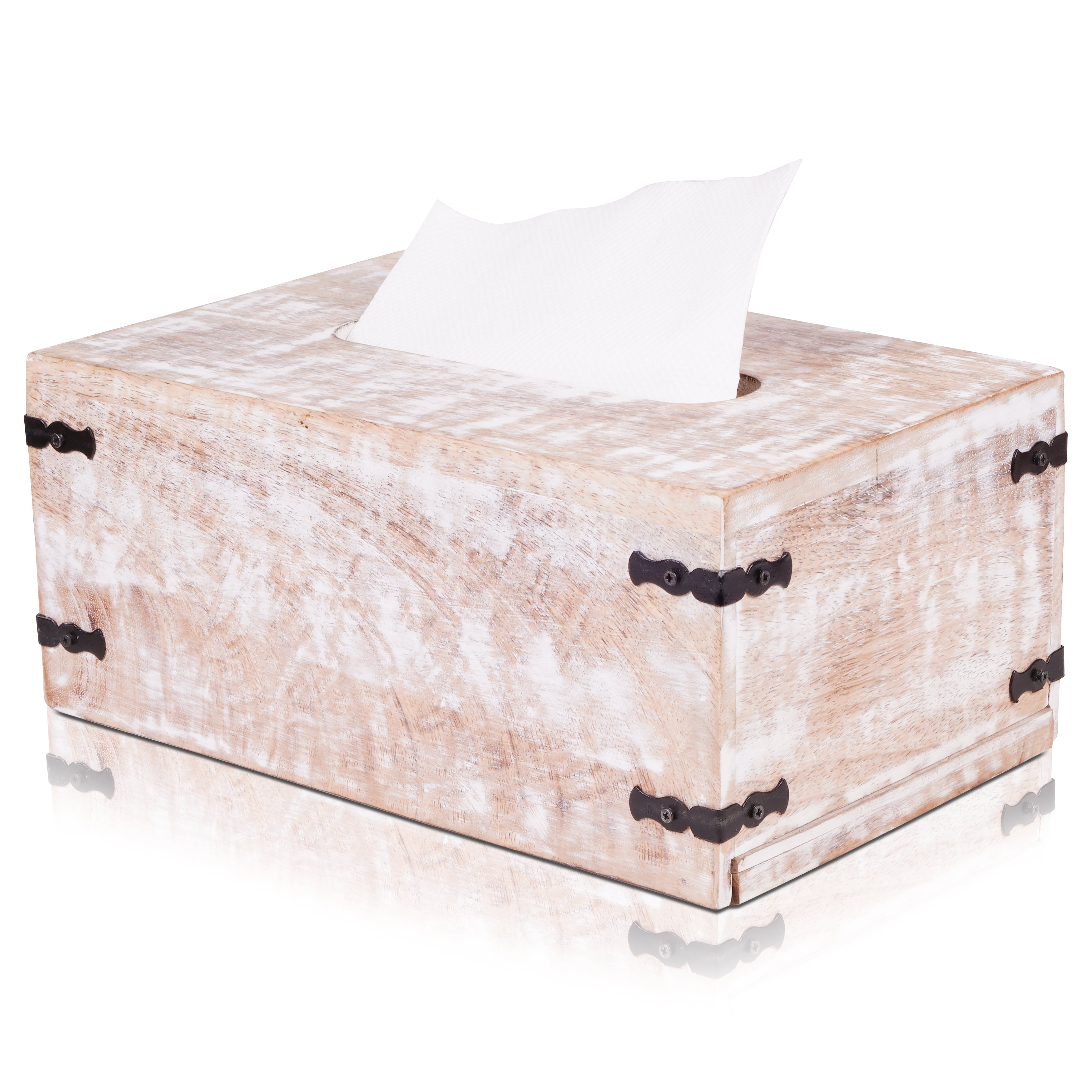Luxe Designs | Rustic White Wooden Rectangular Tissue Box Cover/Tissue ...