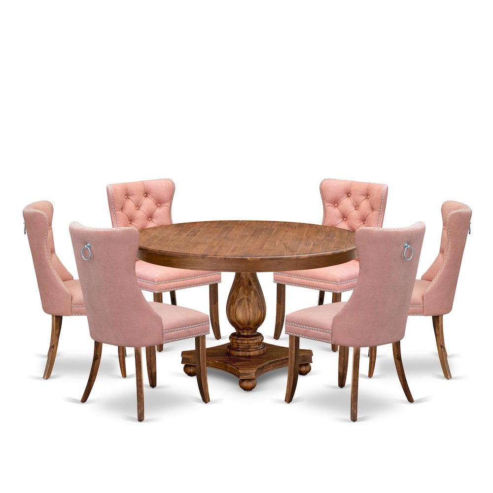 Luxe by East West Furniture 7-Pc Dinner Set Contain A Mid Century Table ...