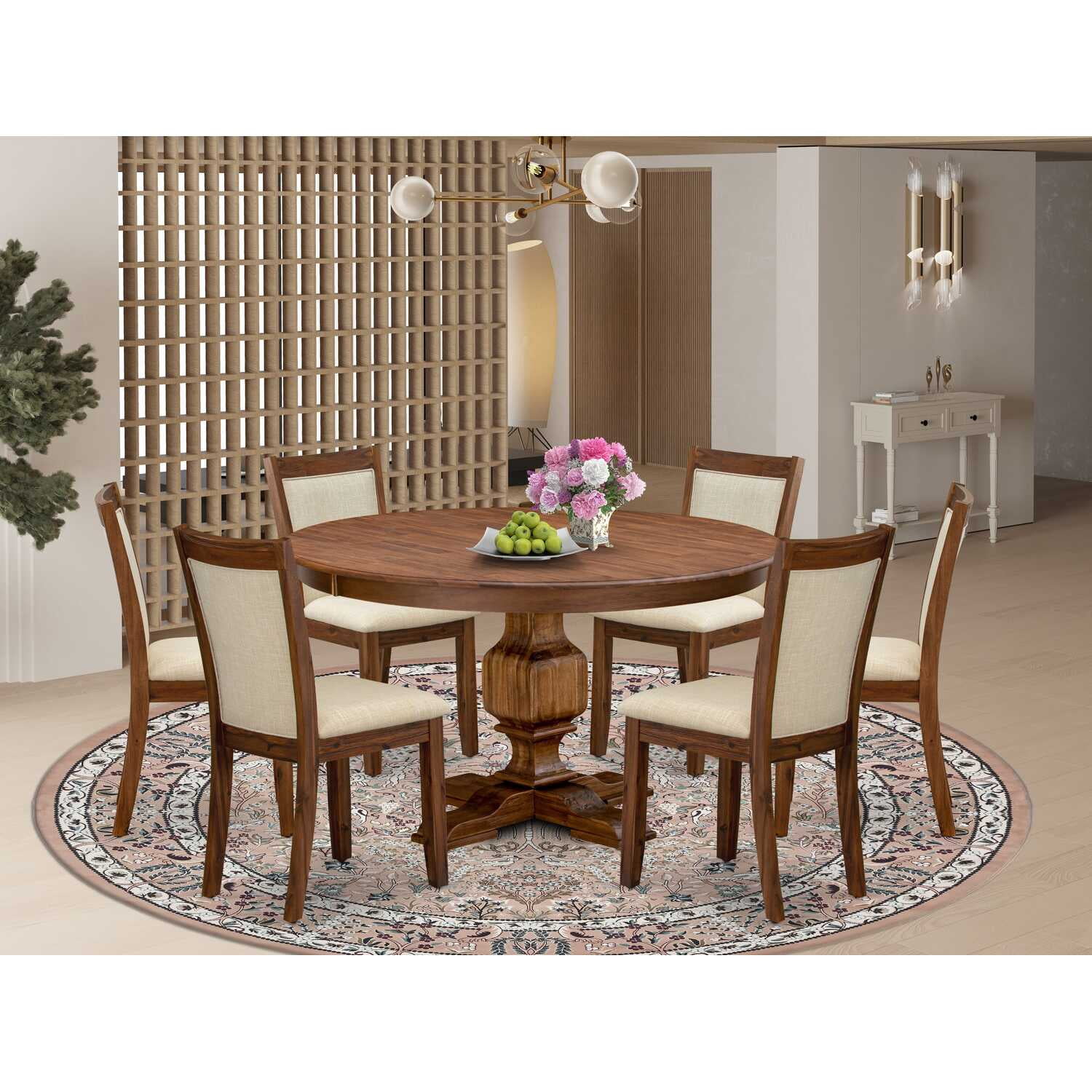 Luxe by East West Furniture 7 Pc Kitchen Set Includes a Pedestal and 6 ...