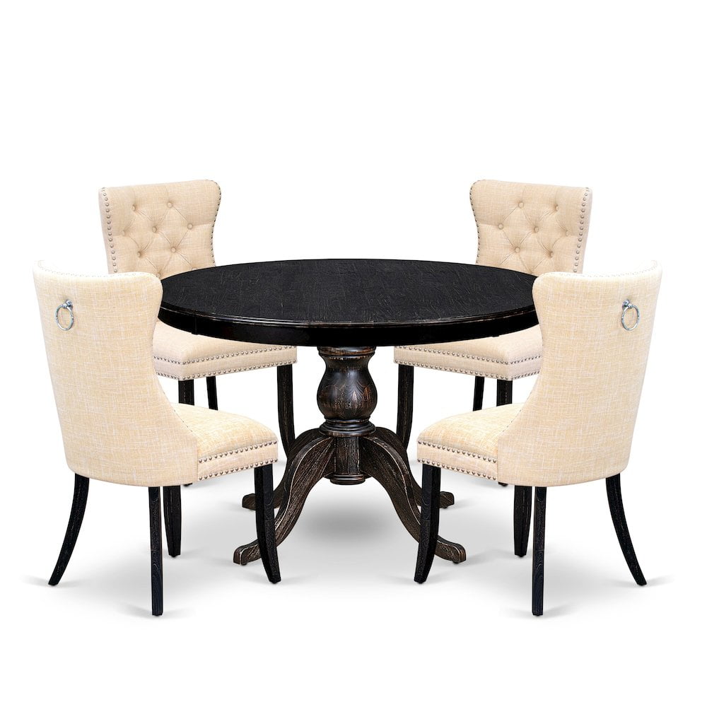 Luxe by East West Furniture 5-Pc Dining Rom Set A Modern Table, 4 Light ...
