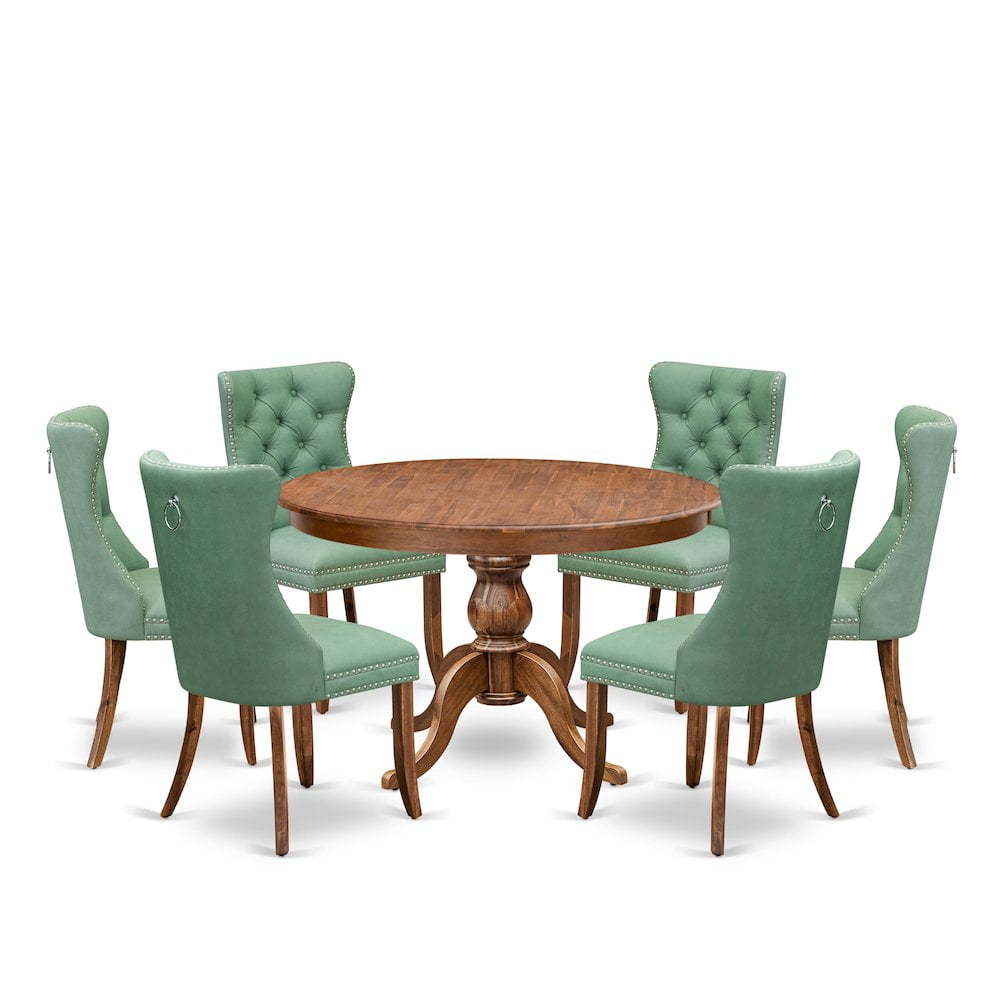 Luxe by East West Furniture 7-Pc Dining Set Contain A Mid Century ...