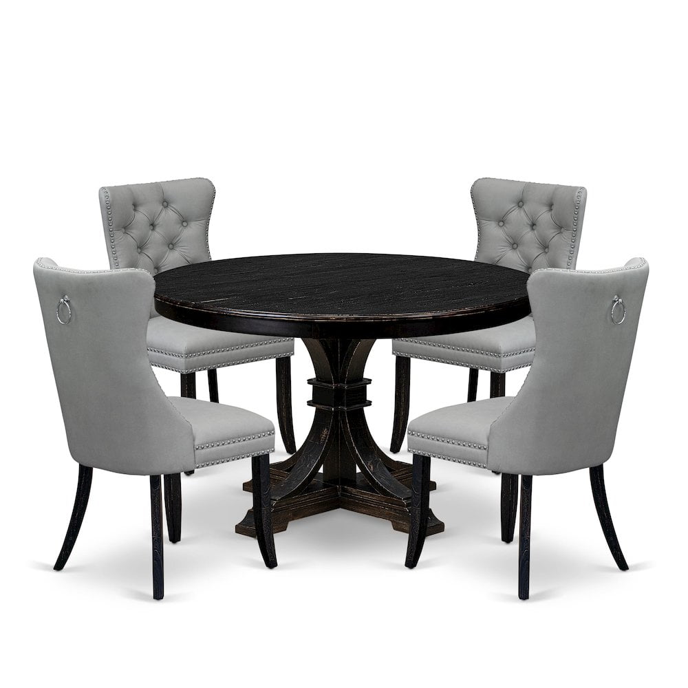 Luxe by East West Furniture 5 Piece Dining Table Set Includes 48" Round ...