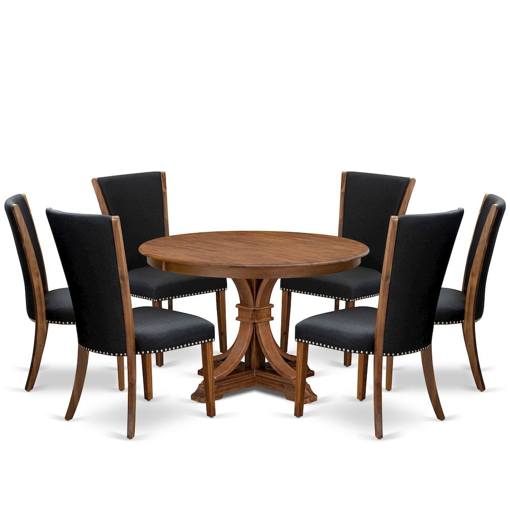Luxe by East West Furniture 7 Piece Dining Table Set Includes 48" Round ...