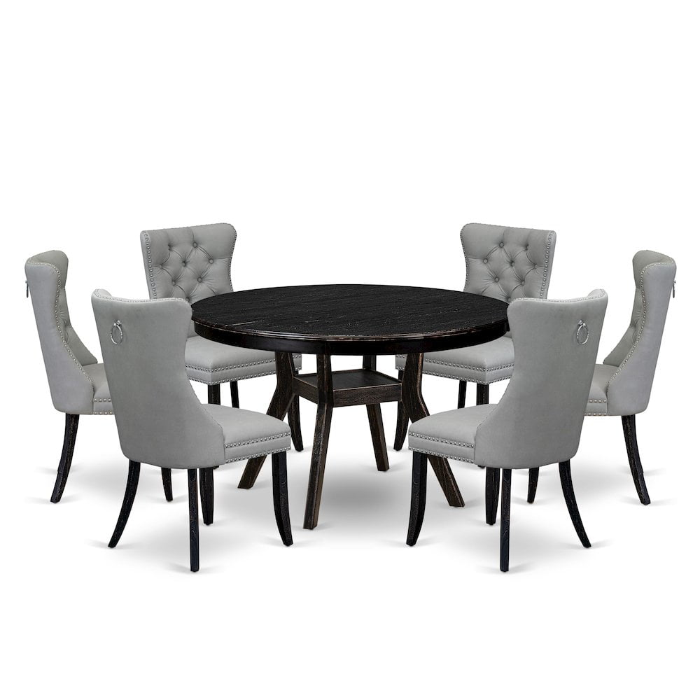 Luxe by East West Furniture 7 Piece Dining Table Set Includes 48" Round ...