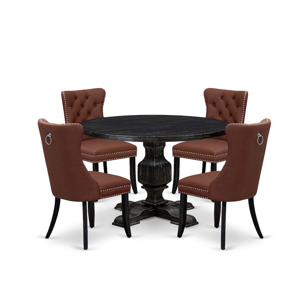 Luxe by East West Furniture 5 Piece Dining Table Set Contains 48" Round ...