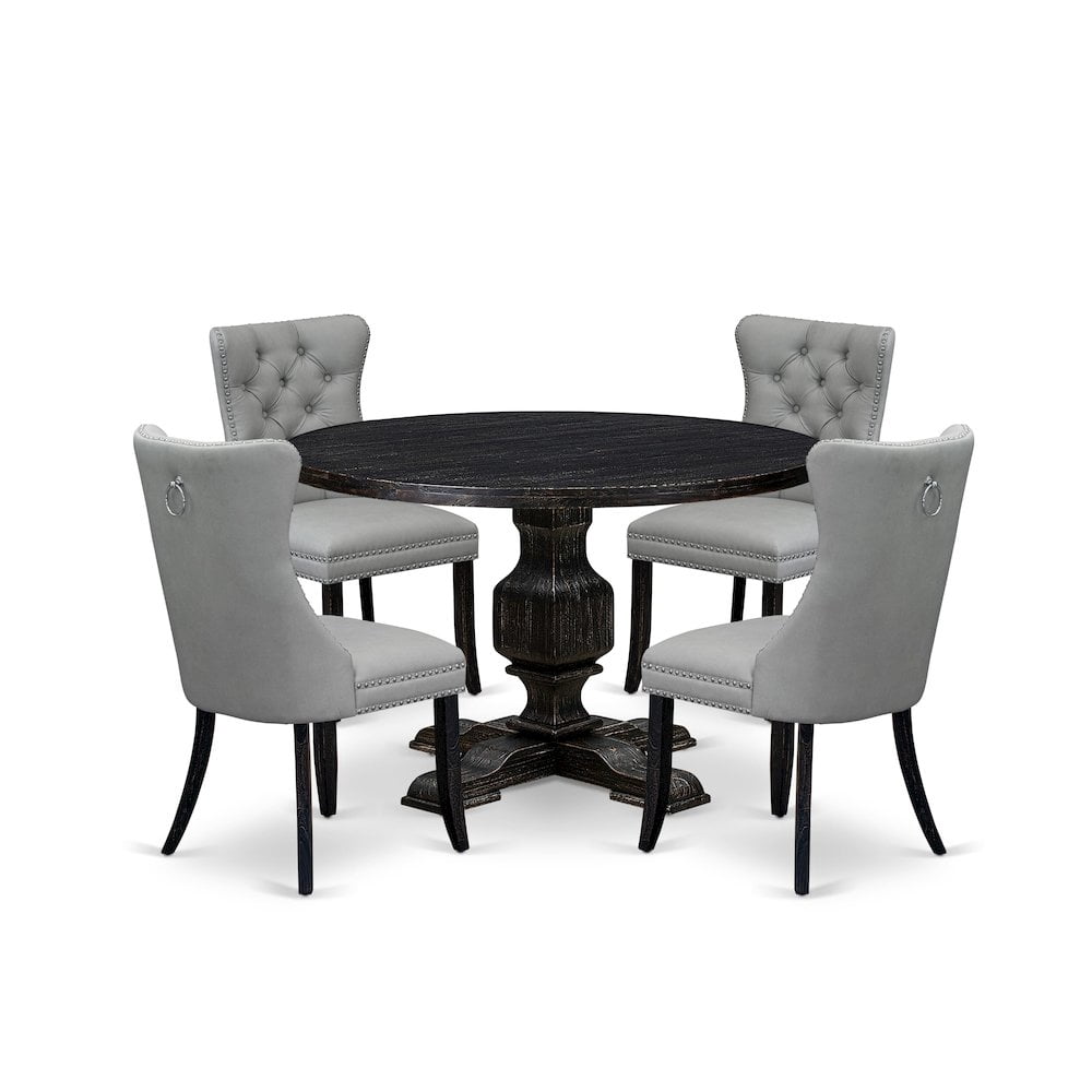 Luxe by East West Furniture 5 Piece Dining Table Set Contains 48" Round ...