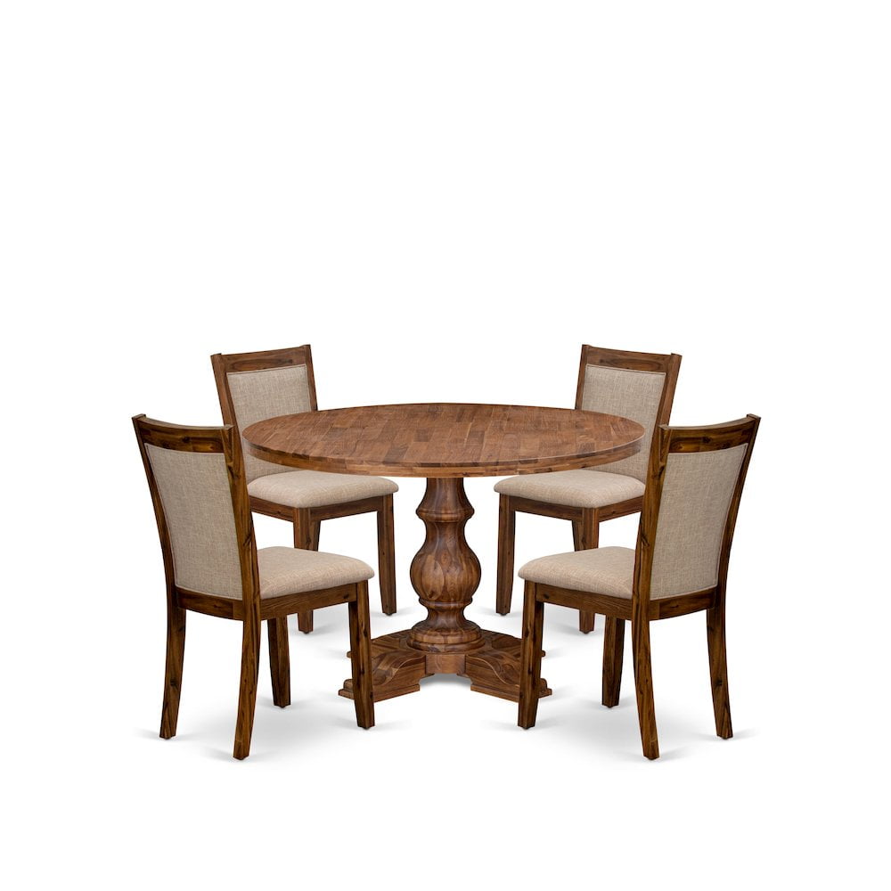 Luxe by East West Furniture 5-Pc Kitchen Set A Pedestal Breakfast Table ...