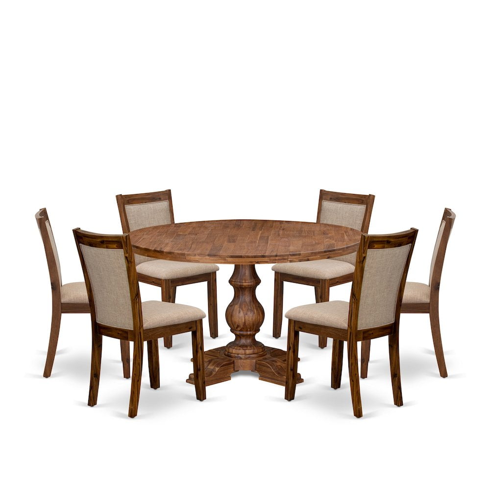 Luxe by East West Furniture 7-Pc Modern Dining Set Of A Pedestal Dinner ...