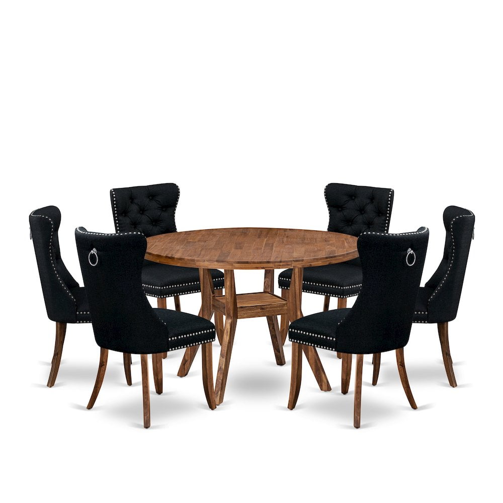 Luxe by East West Furniture 7-Piece Modern Dining Room Set In Black ...