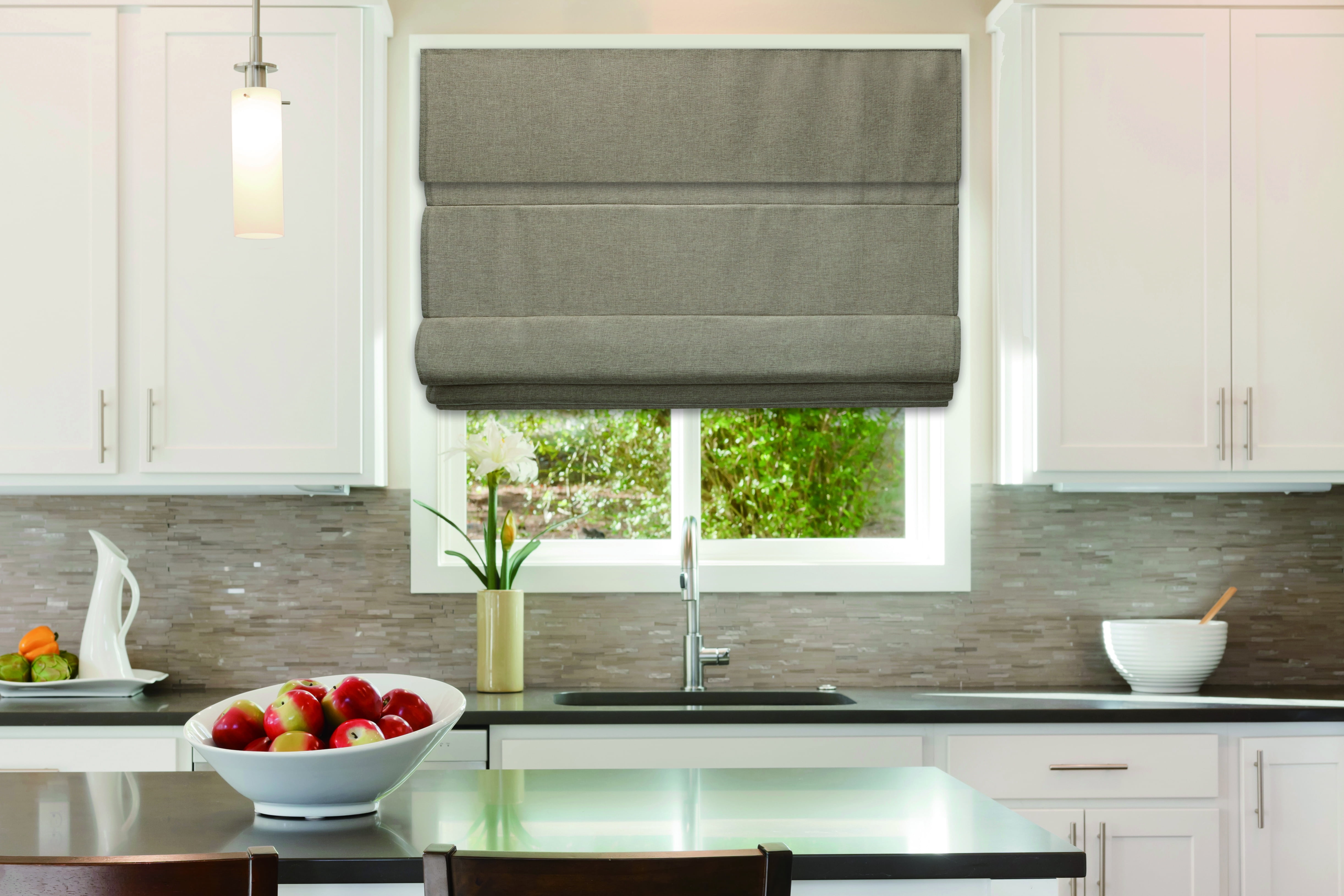Luxe Fabric Roman Shade, Toast - Walmart.com