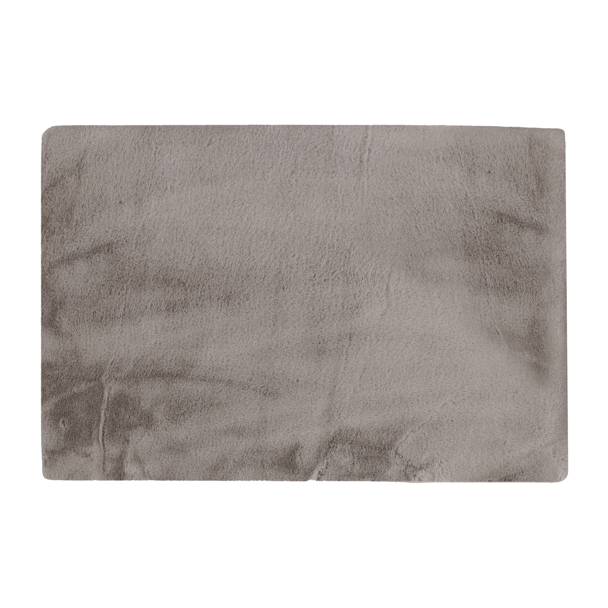 Luxe Faux Rabbit Rectangular Rug Grey 1-Piece Soft Cozy Animal-Free 100 ...