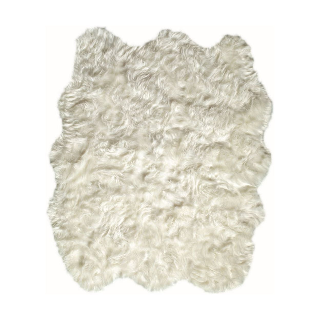 Luxe Gordon Faux Sheepskin Sexto Rug 5x6 Off-White Soft Durable ...