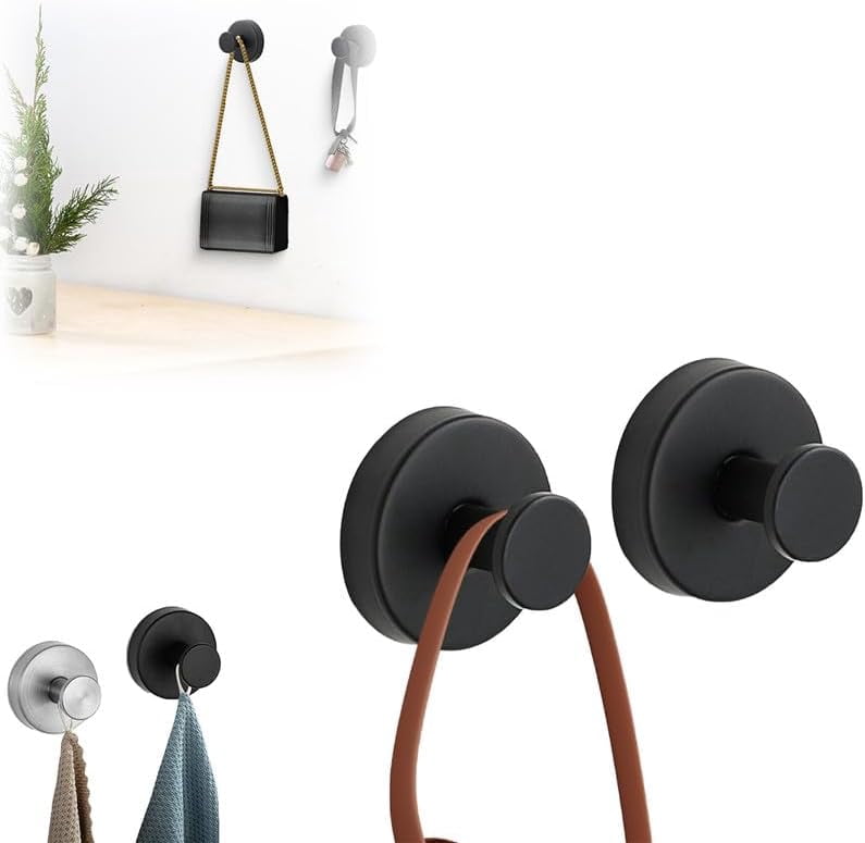 Luxe Hold No-Drill Hooks, Stainless Steel Vacuum Suction Cup Bathroom ...