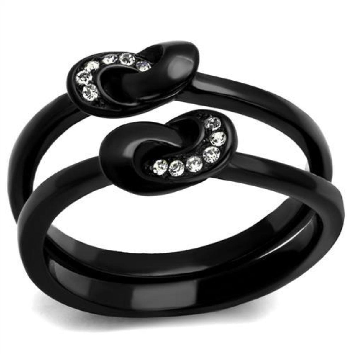 Luxe Jewelry Designs 2-Piece Black IP Stainless Steel Women's Knot ...