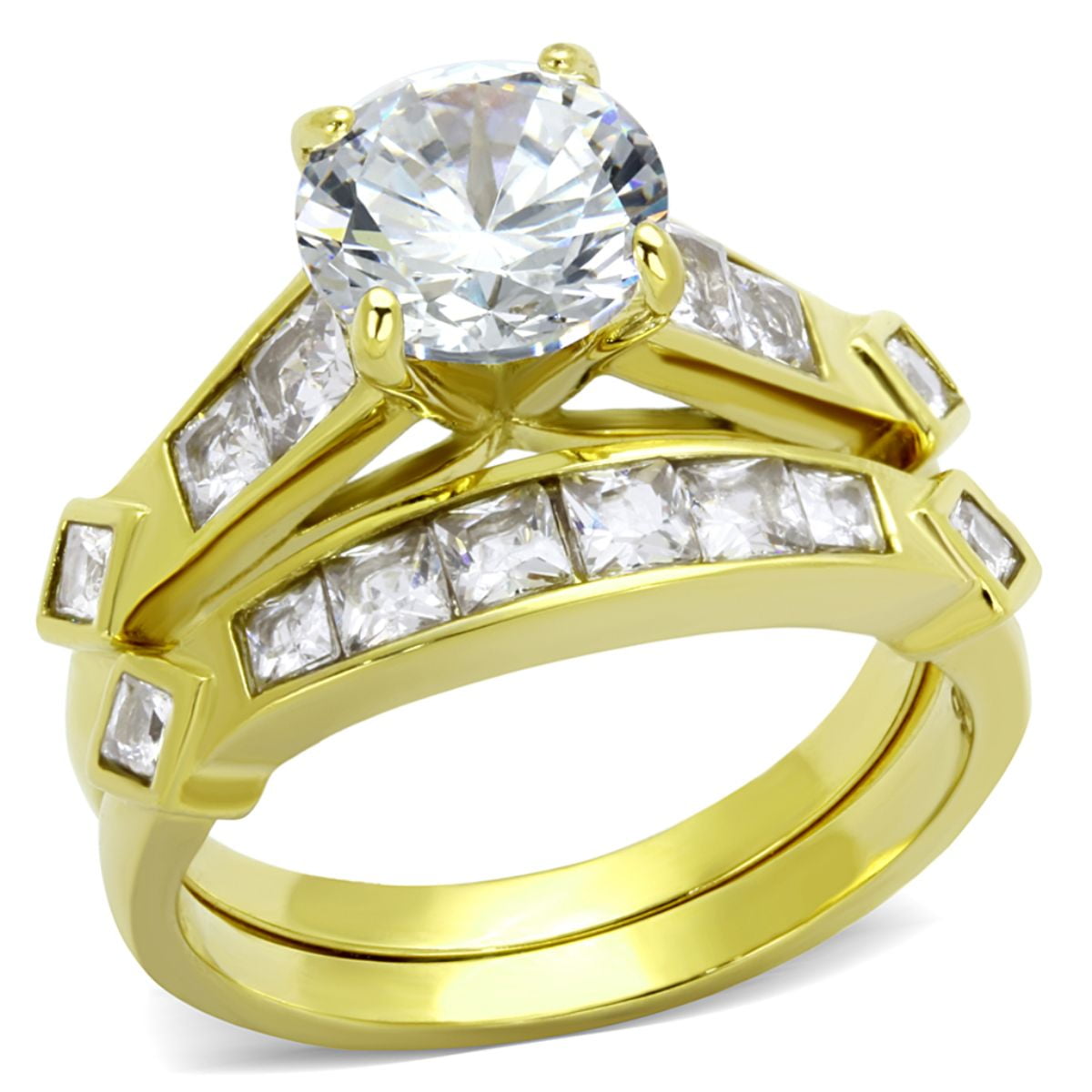 Luxe Jewelry Designs 2-Piece Women's Ion Plated Gold Stainless Steel ...