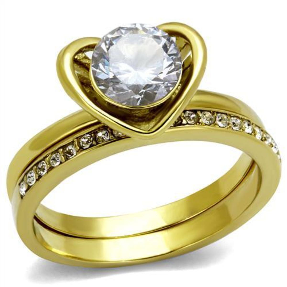 Luxe Jewelry Designs 2-Piece Women's Stainless Steel Heart Design ...