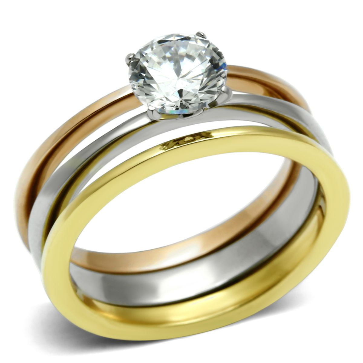 Luxe Jewelry Designs 3-Piece Women's Three Tone IP Stainless Steel ...