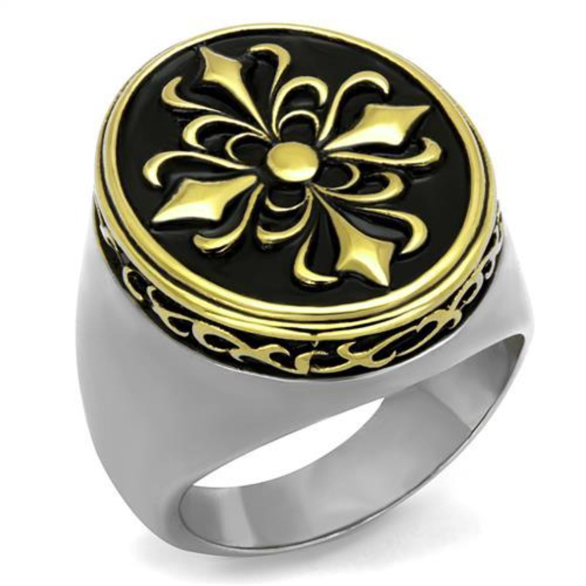 Luxe Jewelry Designs Men's Two-Tone Gold IP Stainless Steel Celtic ...