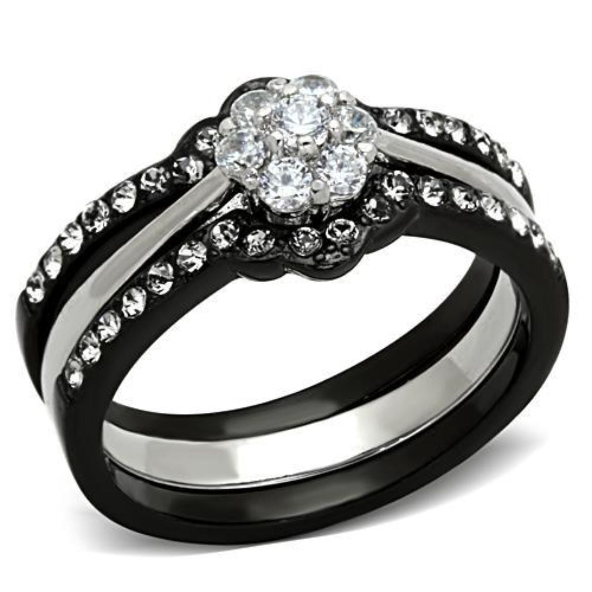 Luxe Jewelry Designs Set of 3 Women's Black Ion Plated Stainless Steel ...