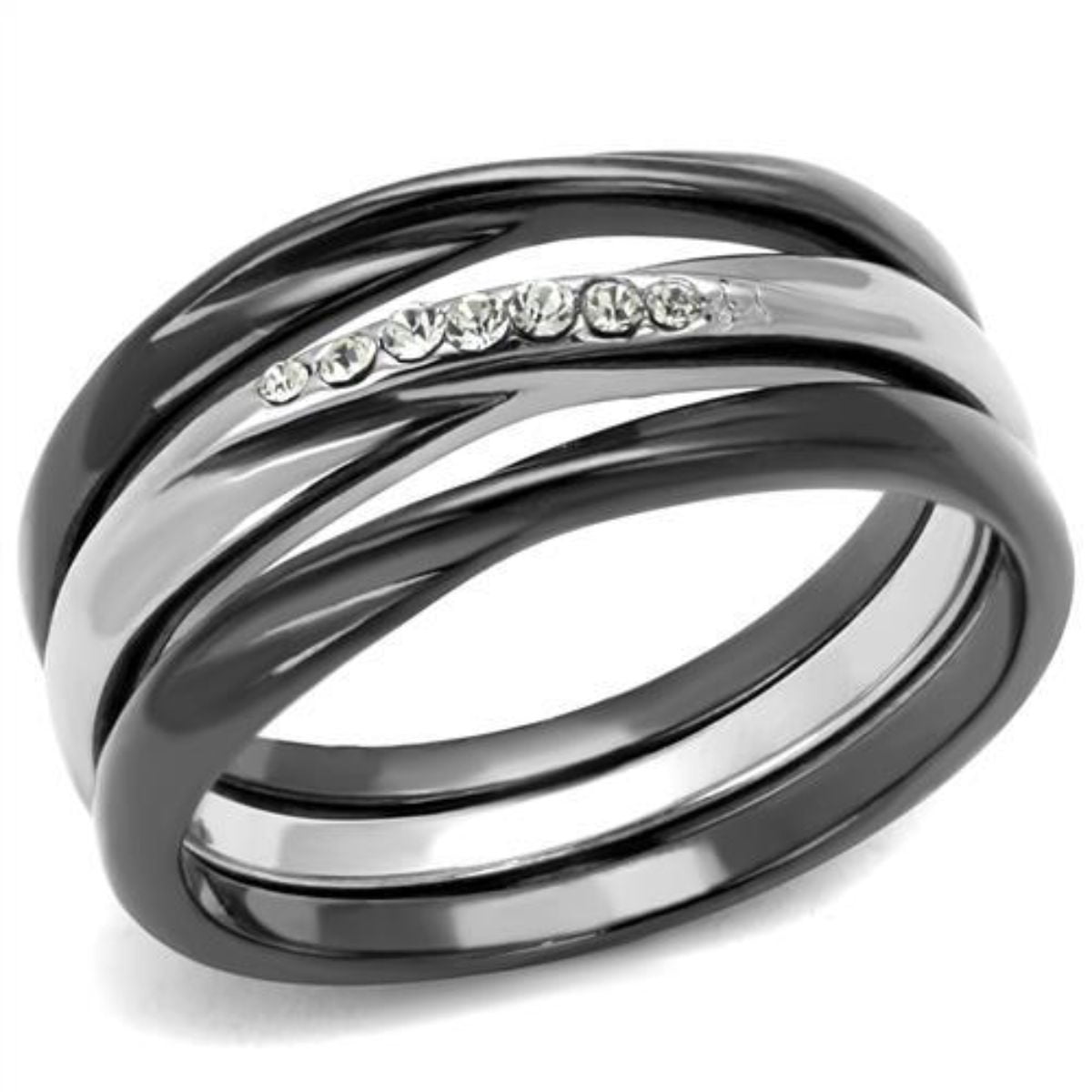 Luxe Jewelry Designs Set of 3 Women's Light Black Ion Plated Stainless ...