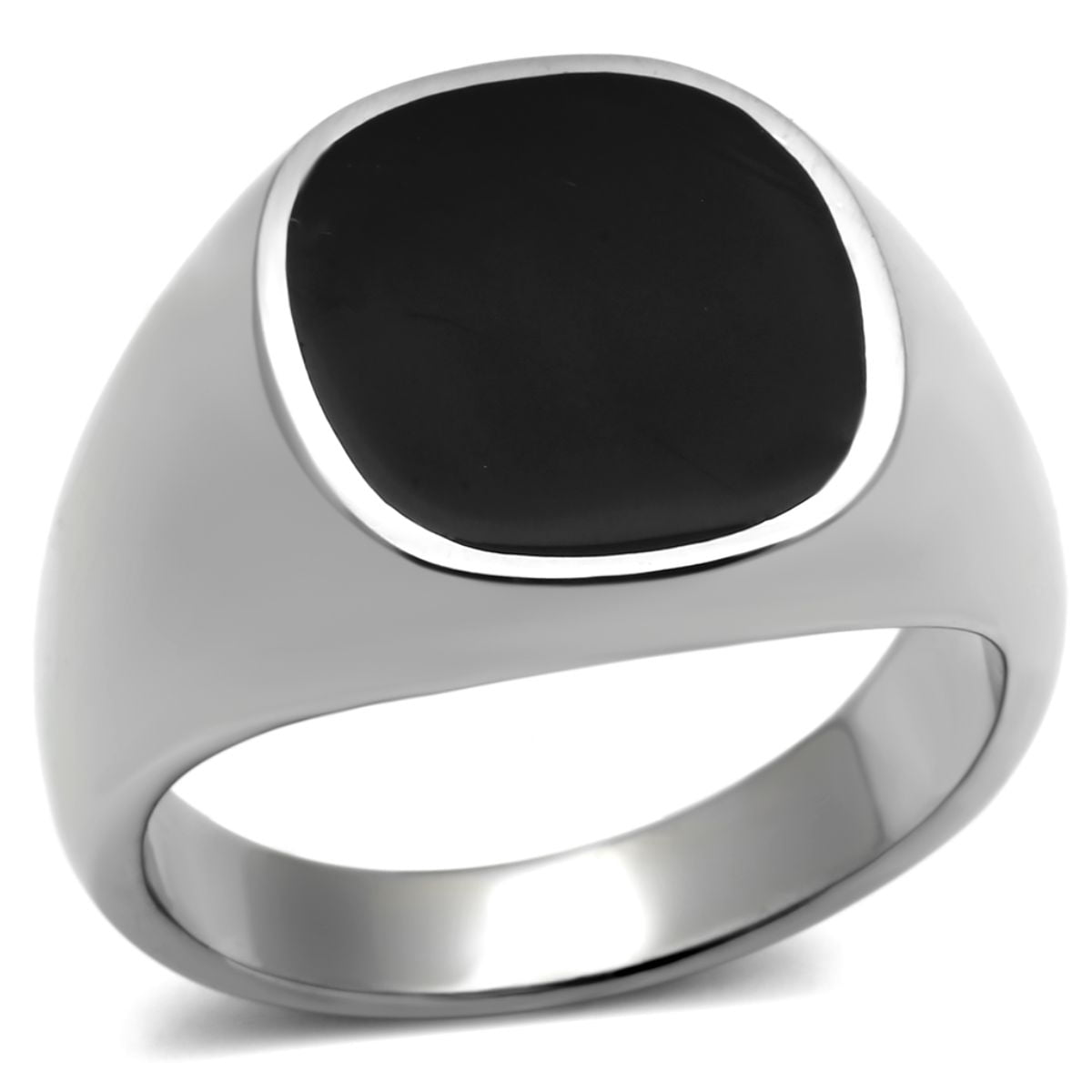 Luxe Jewelry Designs Stainless Steel Men's Flair Ring with Jet Black ...