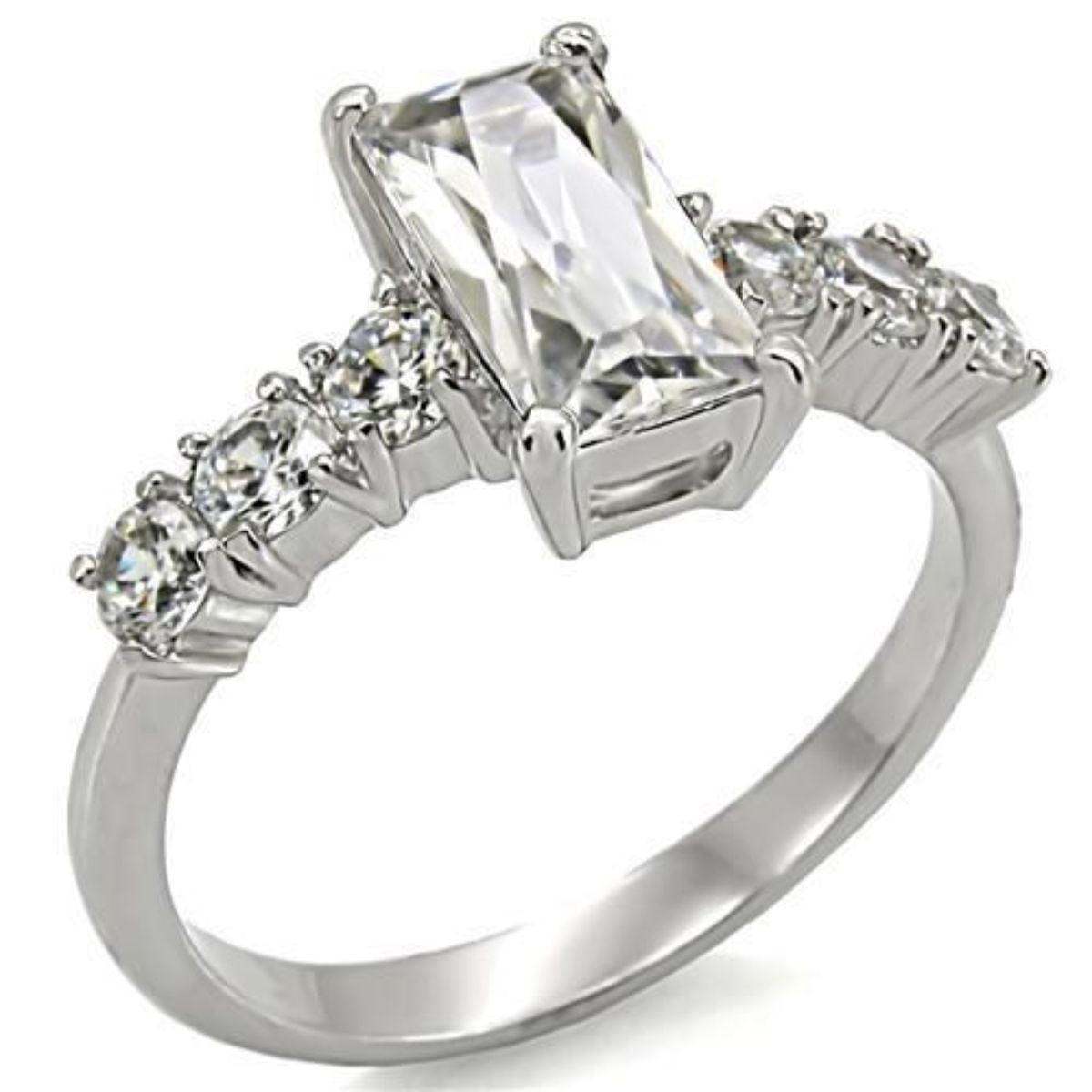 Luxe Jewelry Designs Stainless Steel Women's Engagement Ring with ...