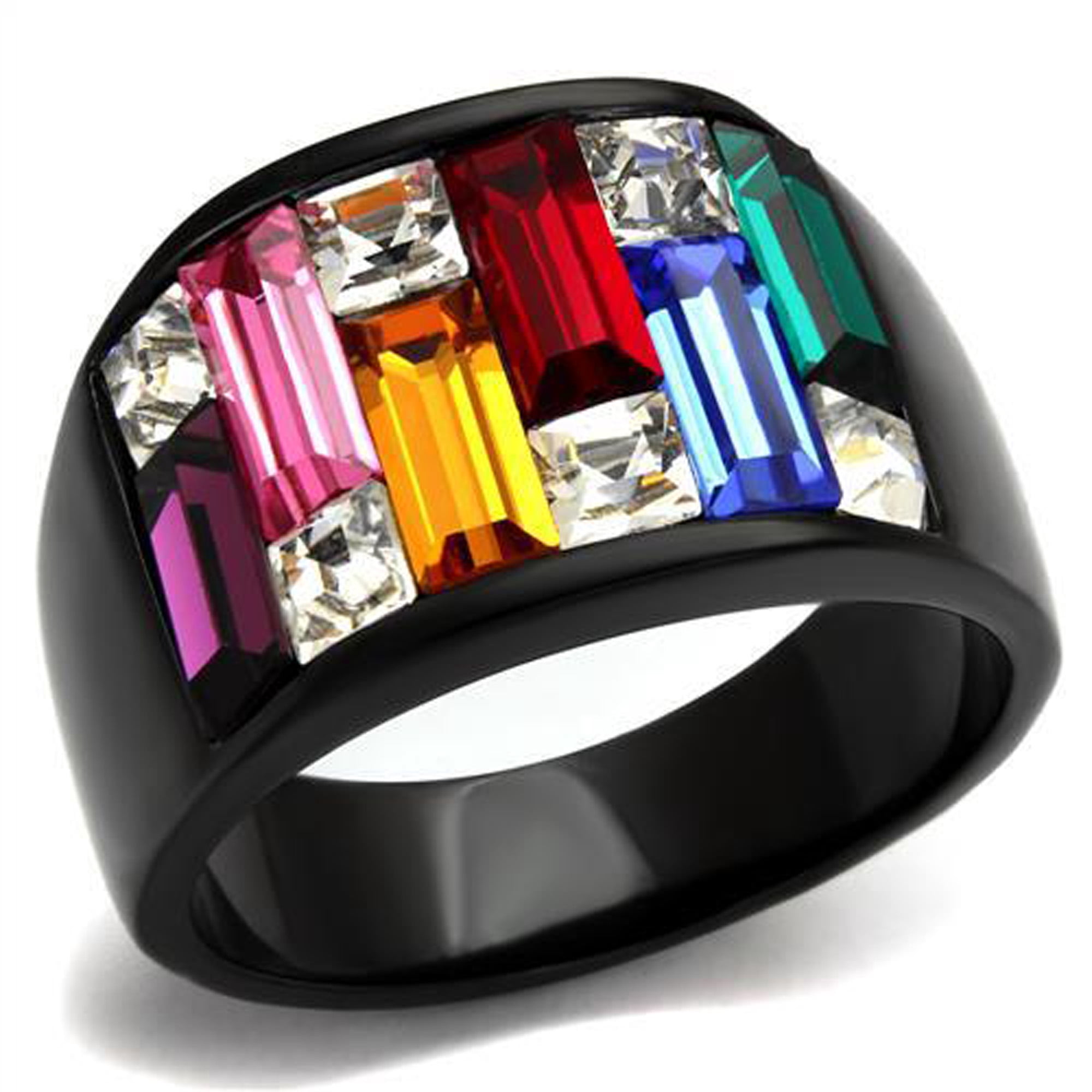 Luxe Jewelry Designs Women's High Black Polished Stainless Steel ...