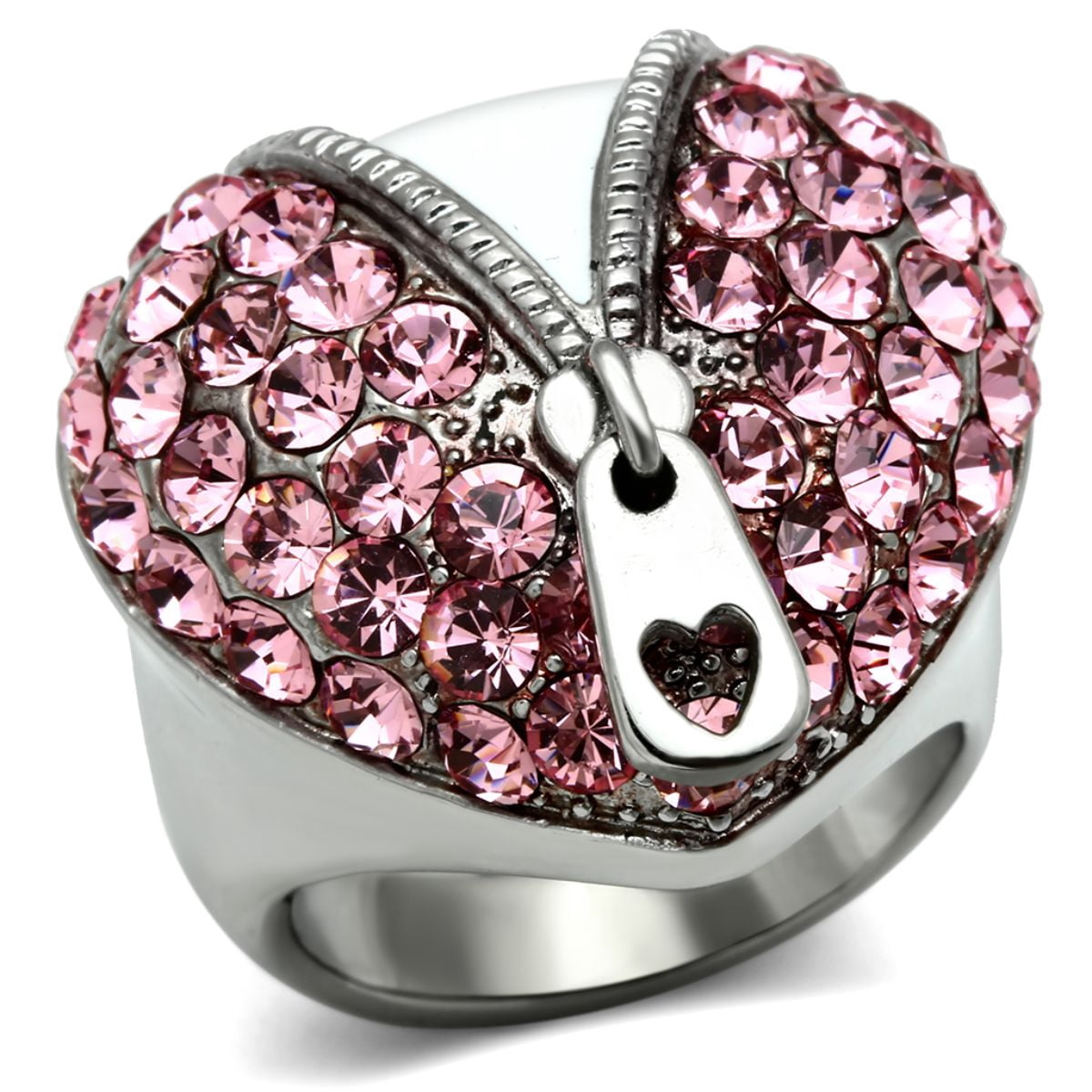 Luxe Jewelry Designs Women's High Polished Stainless Steel Heart Design ...
