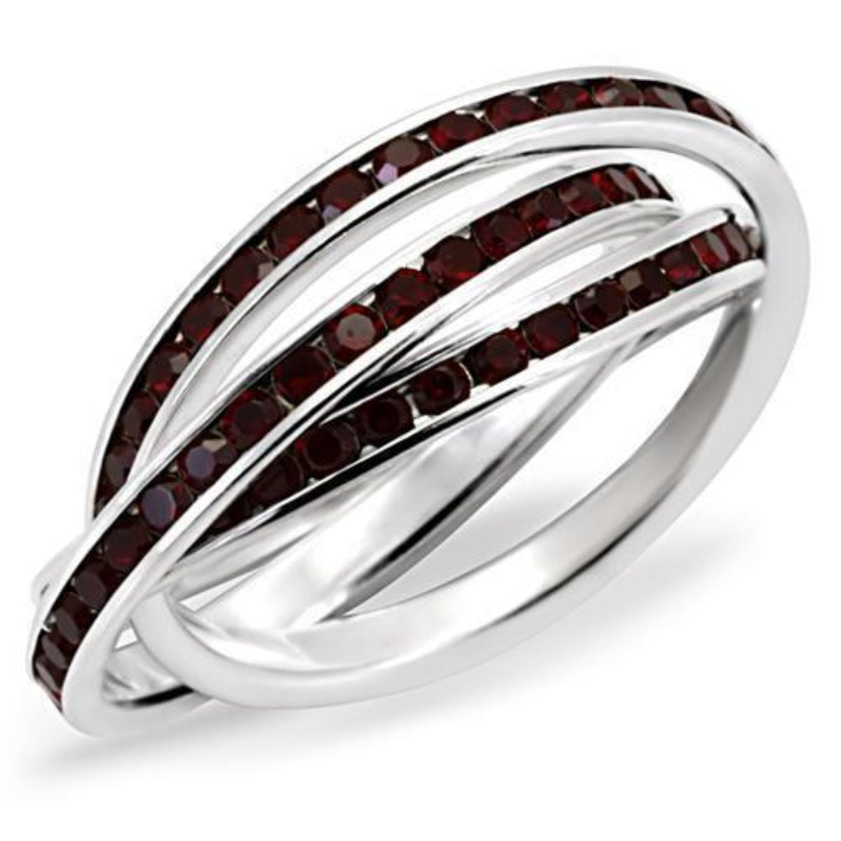 Luxe Jewelry Designs Women's High Polished Sterling Silver Ring with ...