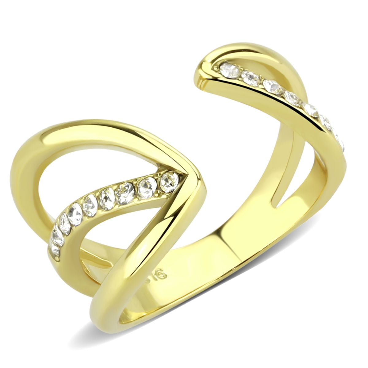 Luxe Jewelry Designs Women's IP Gold Plated Stainless Steel Channel ...