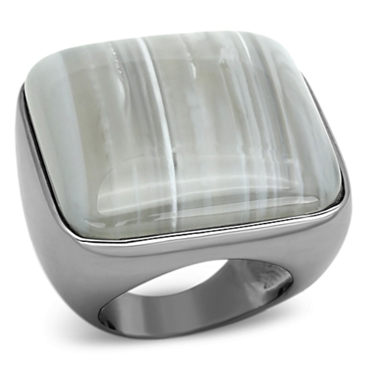 Luxe Jewelry Designs Women's Ruthenium Plated Ring with Semi Precious ...